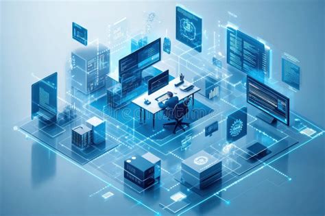 Innovative Technology Solutions In A Modern Office Space Digital Environment Futuristic