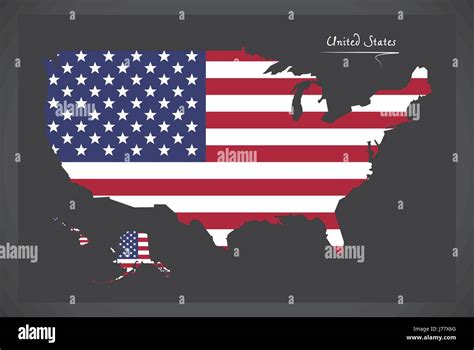 United States Map With American National Flag Illustration Stock Vector Image Art Alamy