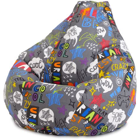 Кресло-мешок «Груша» XXL (125x85см средний) Жаккард Фрэш Гейм — Пуффбери