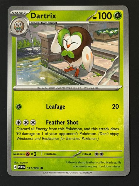 011 088 Dartrix Pokémon Perfect Order Common Jarvvos