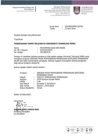 Official Degree Transcript PDF