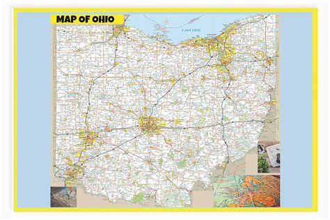 20x30 Map Of Ohio Large Detailed Roads And Highways Map