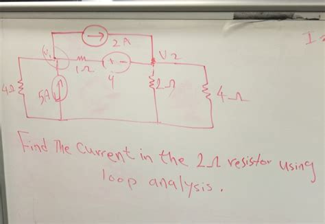 Solved Find The Current In The 2 Ohm Resistor Using Loop