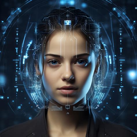 Premium Ai Image A Woman With A Futuristic Face And Futuristic
