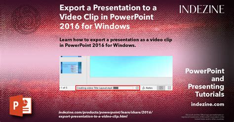 Export A Presentation To A Video Clip In PowerPoint 2016 For Windows