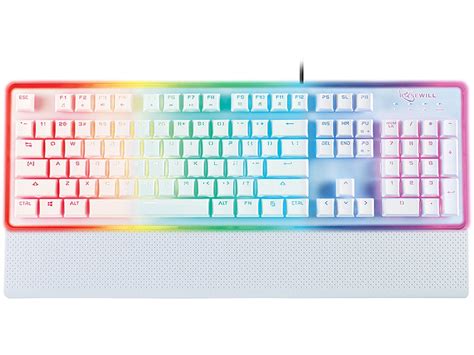 Buy Rosewill Gaming White Keyboard RGB LED Backlit Wired Membrane Mechanical Feel Keyboard With