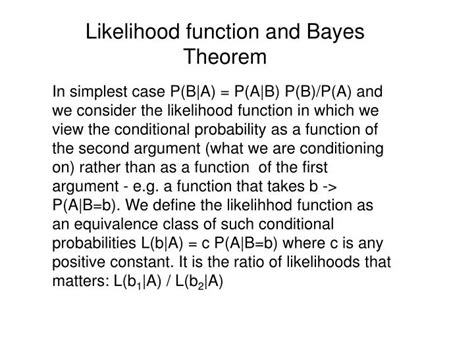 PPT Likelihood Function And Bayes Theorem PowerPoint Presentation Free Download ID 3946654