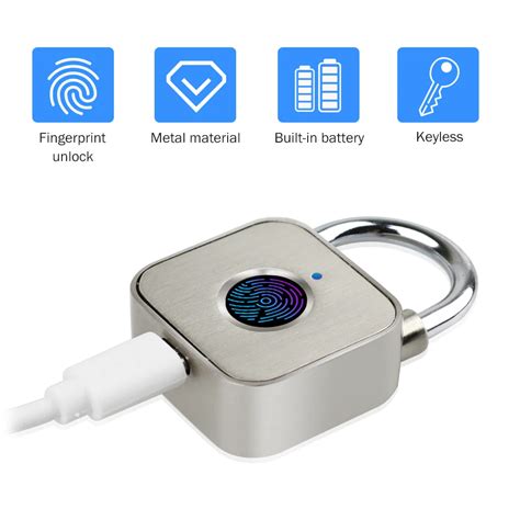 Замок с отпечатком пальца Usb Перезаряжаемый быстрая разблокировка водонепроницаемый длинный