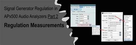 Signal Generator Regulation In APx Audio Analyzers Part Regula Audio Precision The