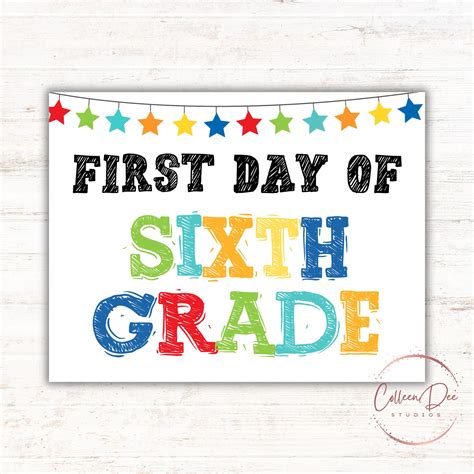 First And Last Day Of Sixth Grade Sign Set 1st Day Of 6th Grade