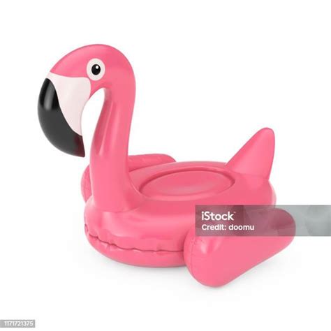 여름 수영장 인플란 할 수있는 고무 핑크 플라밍고 장난감 3d 렌더링 개념에 대한 스톡 사진 및 기타 이미지 개념 공기 주입 귀여운 Istock