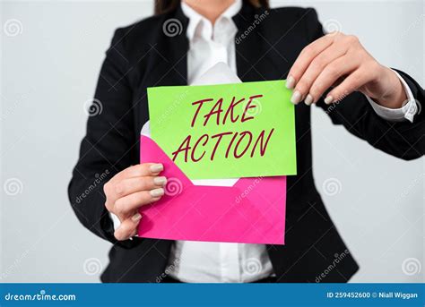 Conceptual Display Take Action Internet Concept Positive Act Of Making