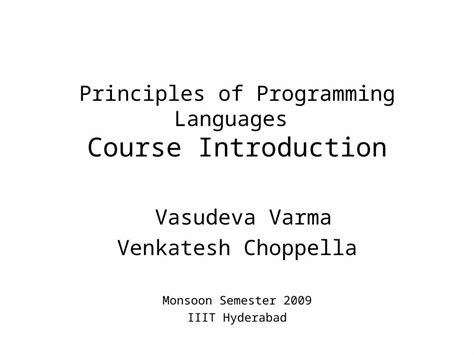 ppt principles of programming languages course introduction dokumen