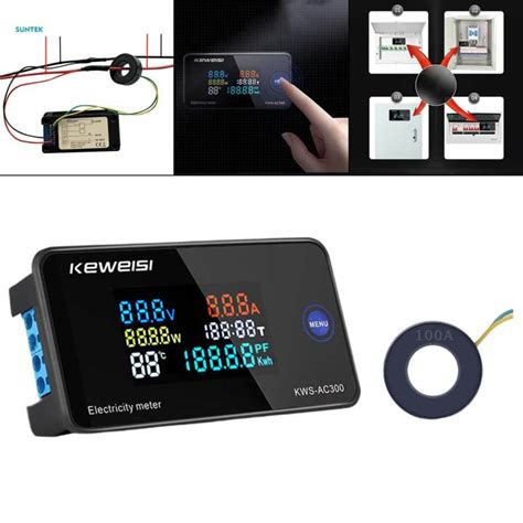 Electricity Meter Digital Ampermeter Voltmeter Timing Usage Monitor Closed Bd