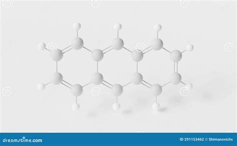 Anthracene Molecule 3d Molecular Structure Ball And Stick Model Structural Chemical Formula