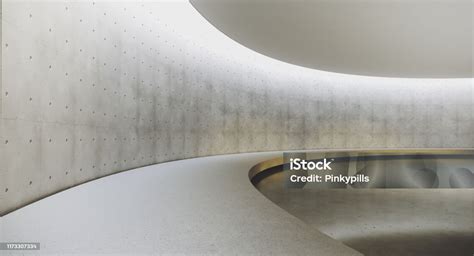 현대적이고 미래지향적인 빈 인테리어로 내부에 는 자연채광이 들어오며 바닥에 반사가 반사되어 있습니다 인테리어 디자인과 건축의