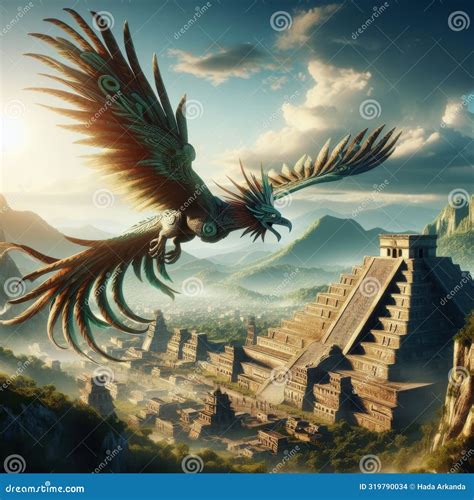 A Sharp Detailed Image Of Quetzalcoatl A Feathered Serpent God