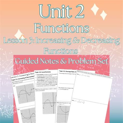 Precalculus Unit 2 Lesson 3 Increasing And Decreasing Functions Tpt
