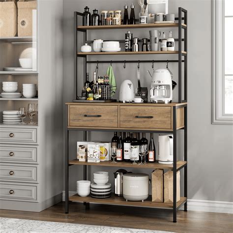Bakers Rack With Drawers And Doors At Daniel Foelsche Blog