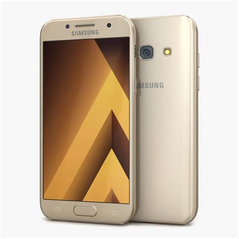 Samsung Galaxy A3 2017 Gold Sand 3d Model 49 3ds C4d Fbx Obj