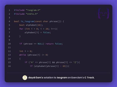 Daydr3ams Solution For Isogram In C On Exercism