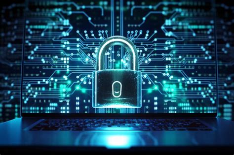 Premium Photo Secure Laptop With Lock Screen HighQuality Stock Image For Cybersecurity