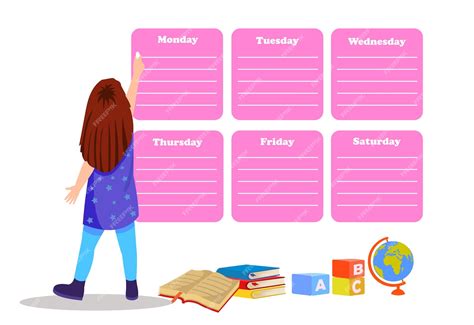 Premium Vector Back To School Timetable Hand Drawn Classroom