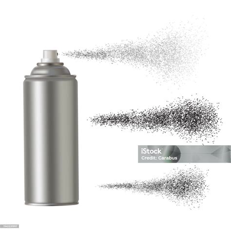 실버 스프레이 페인트 낙서 스프레이 스프레이 효과 벡터 일러스트 에어로졸 통에 대한 스톡 벡터 아트 및 기타 이미지 에어로졸