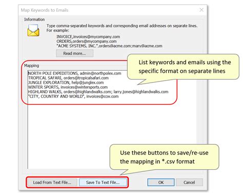 Using A Keywords To Emails Mapping Table To Send Emails