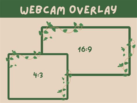 Webcam Overlay Twitch Webcam Border Leaf Overlay Green Cam Etsy