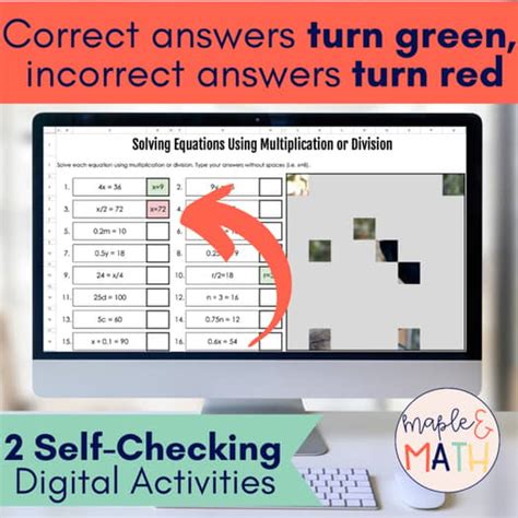 Solving One Step Equations 6th Grade Multiply And Divide Pixel Art Worksheet