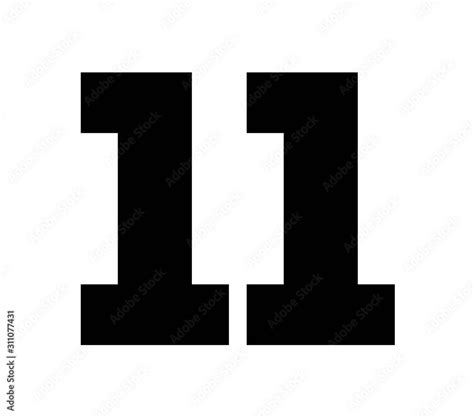 11classic Vintage Sport Jersey Number Uniform Numbers In Black As Fat