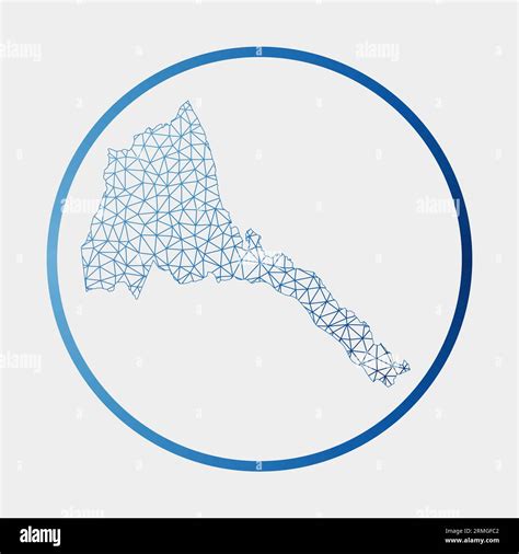 Eritrea Icon Network Map Of The Country Round Eritrea Sign With