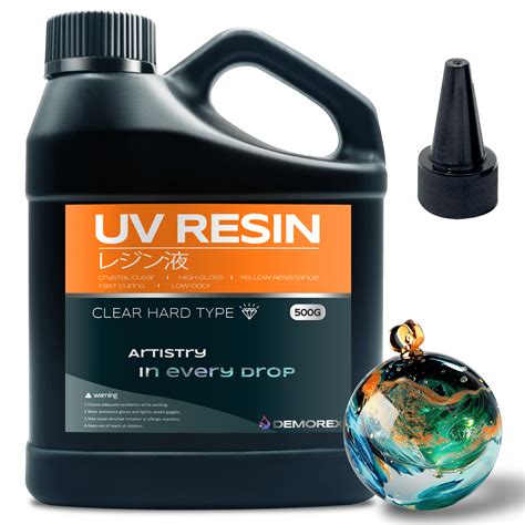 Demorex Uv Resin Upgraded 500g Crystal Clear Uv Resin Hard Low Odor Ultraviolet Epoxy Resin