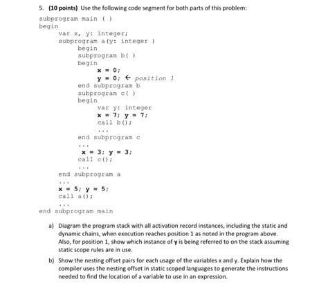 Solved 5 10 Points Use The Following Code Segment For