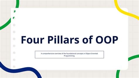 The Four Pillars Of Object Oriented Programming Pptx