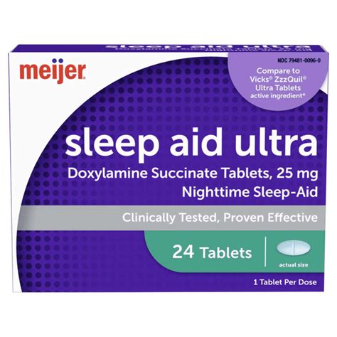 Meijer Ultra Doxylamine Succinate 25 Mg Nighttime Sleep Aid Tablets 24