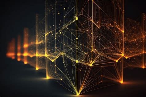 Premium Photo Abstract Digital Network Connections With Glowing Nodes