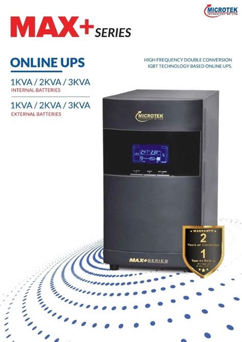 Single Phase Microtek Max 3kva With Internal Batteries Online Ups For Commercial Input