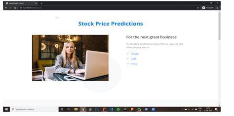stock market predictor web application