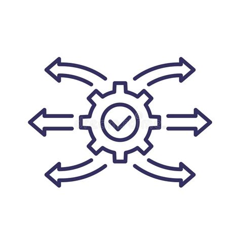 Deployment Line Icon Project Execution Vector Stock Vector