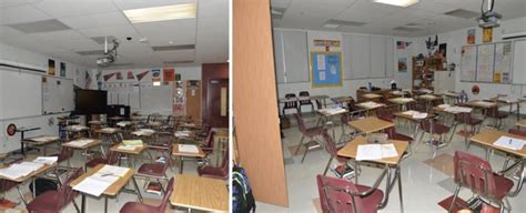 Photos Showing Classrooms Inside Building 12 Including The Rooms With Shattered Glass On The