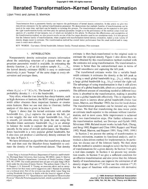 Pdf Iterated Transformation Kernel Density Estimation