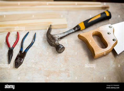 Tools On Table Stock Photo Alamy