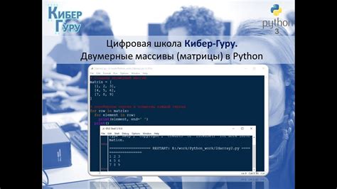 Двумерные массивы в Python Youtube