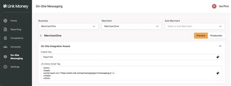 On Site Messaging Welcome To Link Moneys Documentation
