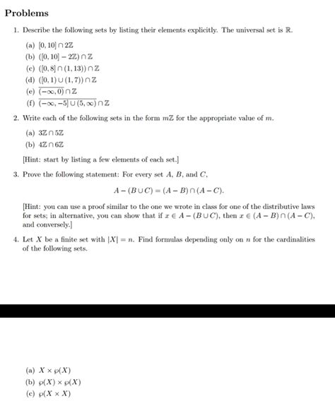 solved problems 1 describe the following sets by listing