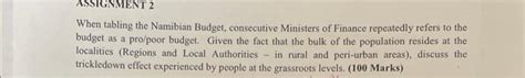 Solved Assignment 2 When Tabling The Namibian Budget