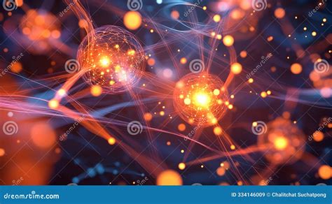 Visualizing Atomic Energy Fusion And Fission Processes In Dynamic Particle Interactions Stock