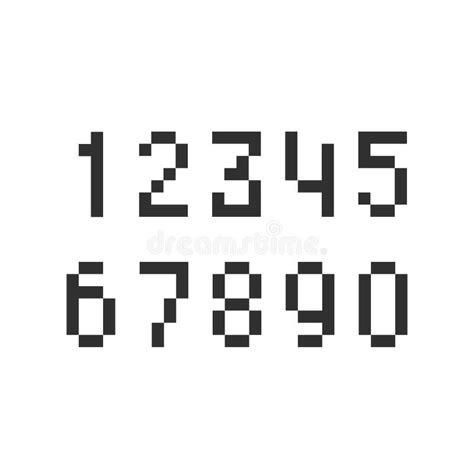 Black Pixel Number Set Stock Vector Illustration Of Graphic 321022164